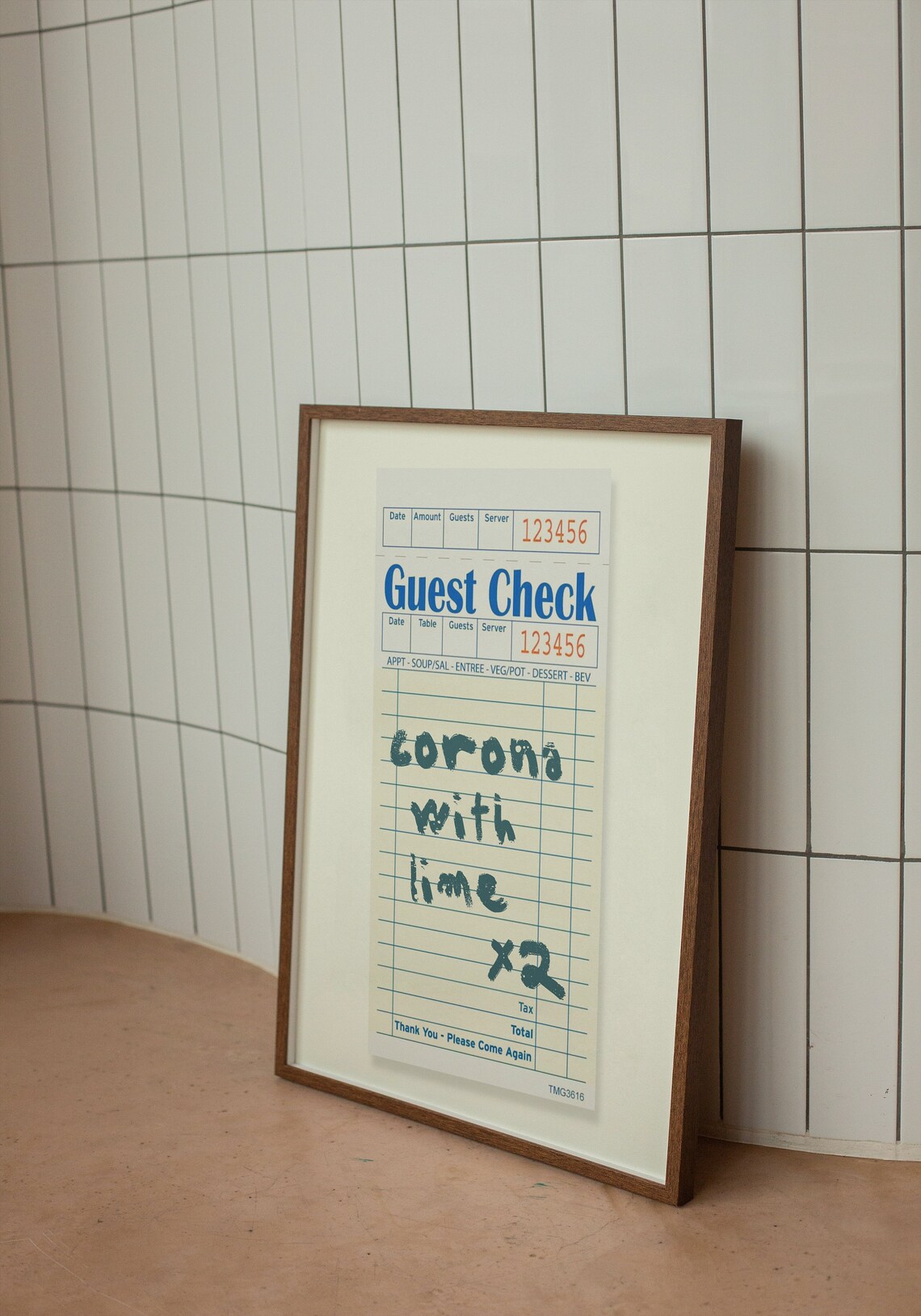 Corona With Lime Print | Digital Art Print | Corona | Guest Check Print ...