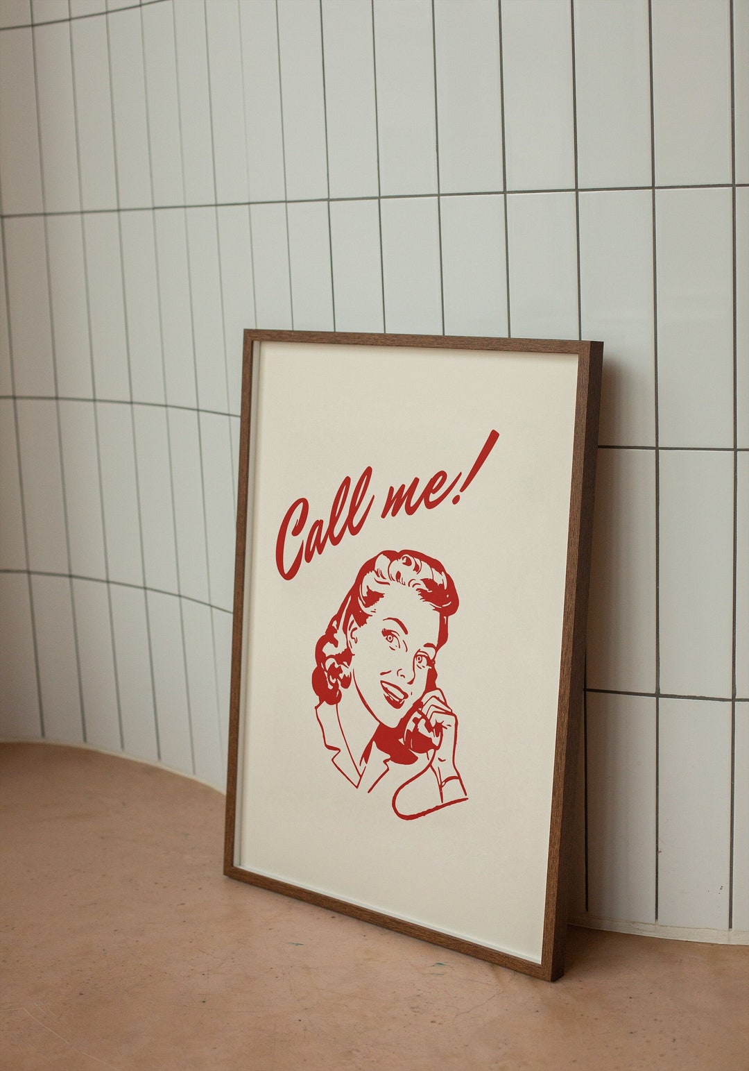 Call Me Print | Digital Art | Retro Print | Wall Art | Digital Download ...