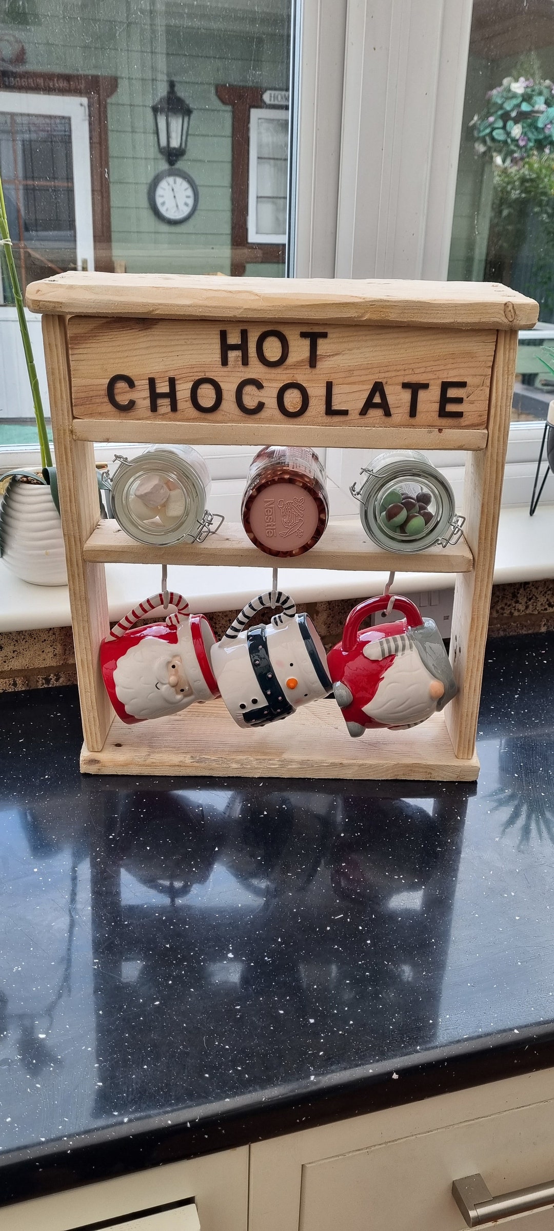 Festive Rustic Hot Chocolate Station Made From Reclaimed Pallet Wood - Etsy