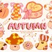 Groovy Retro Fall Clipart: Autumn PNG Graphics (digital Download) - Etsy