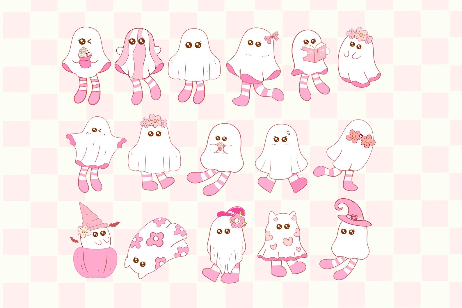 Pink Ghost Png, Groovy Halloween Clipart:, Cute Ghost Png, Halloween ...