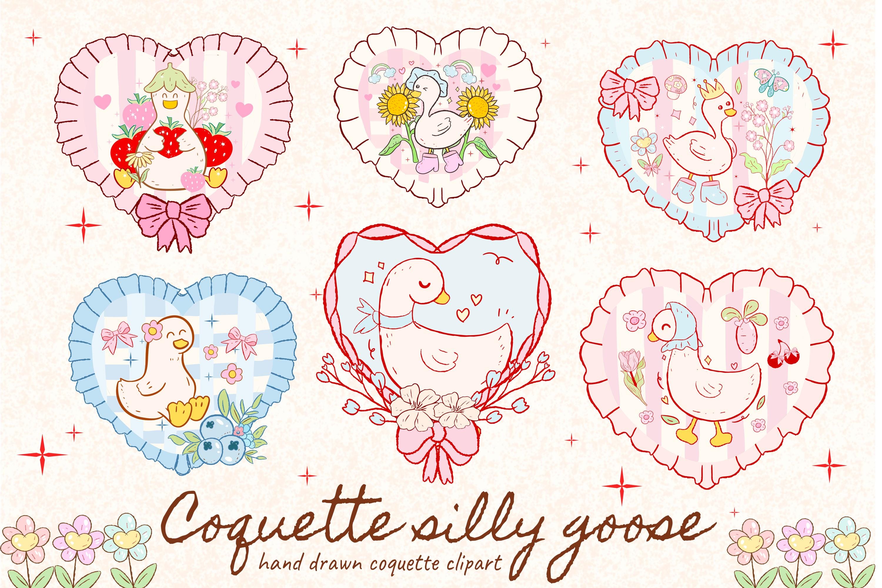 Silly Goose SVG Clipart,vintage Coquette Goose Easter,retro Easter ...