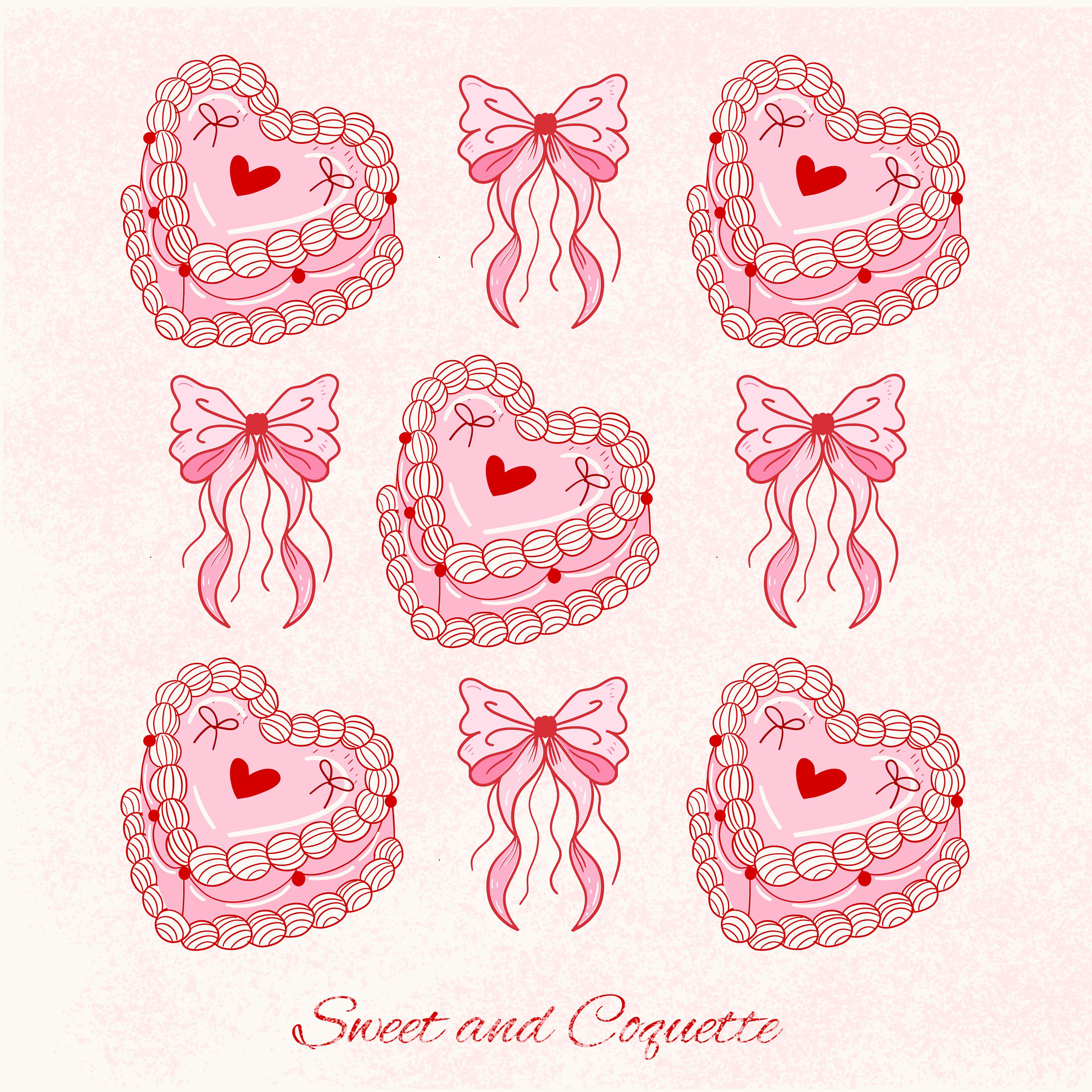 Coquette Clipart, Vintage Cake Png, . Pink Cake Clipart, Cake Png, Bow ...