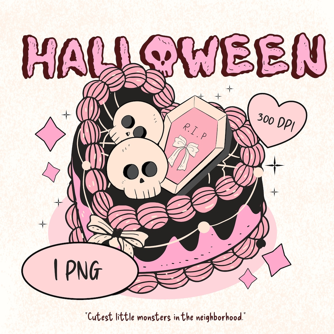Halloween Coquette Cake Clipart: Spooky Ghost PNG (digital Download) - Etsy