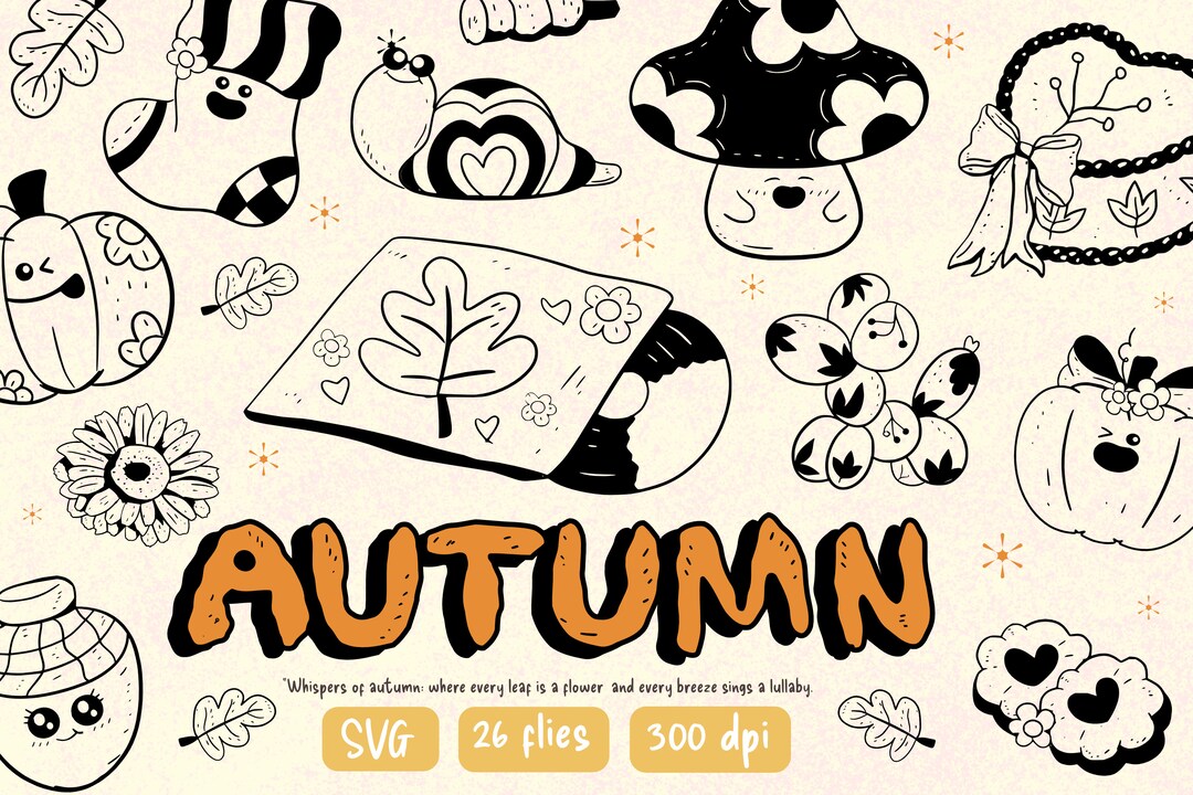 Groovy Autumn Svg Clipart Retro Fall Svg, Thanksgiving, Groovy Retro ...