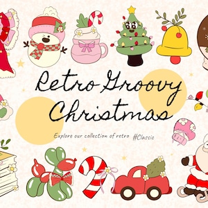 Groovy Christmas Clipart, Retro Christmas Png Clipart ,hippie Flowers ...