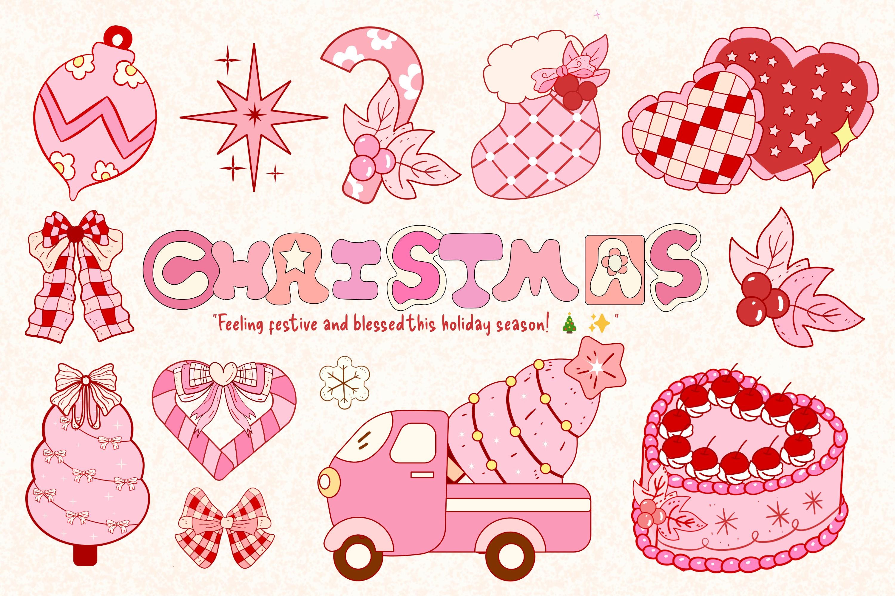 Pink Christmas Png, Hippie Christmas, Pink , Coquette Clipart ...