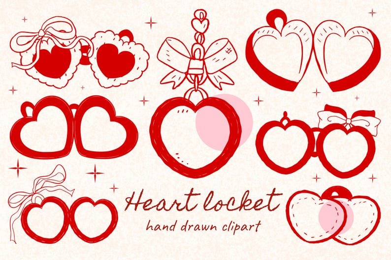 Heart Locket Svg,coquette Clipart, Vintage Locket, Heart Locket Bundle ...