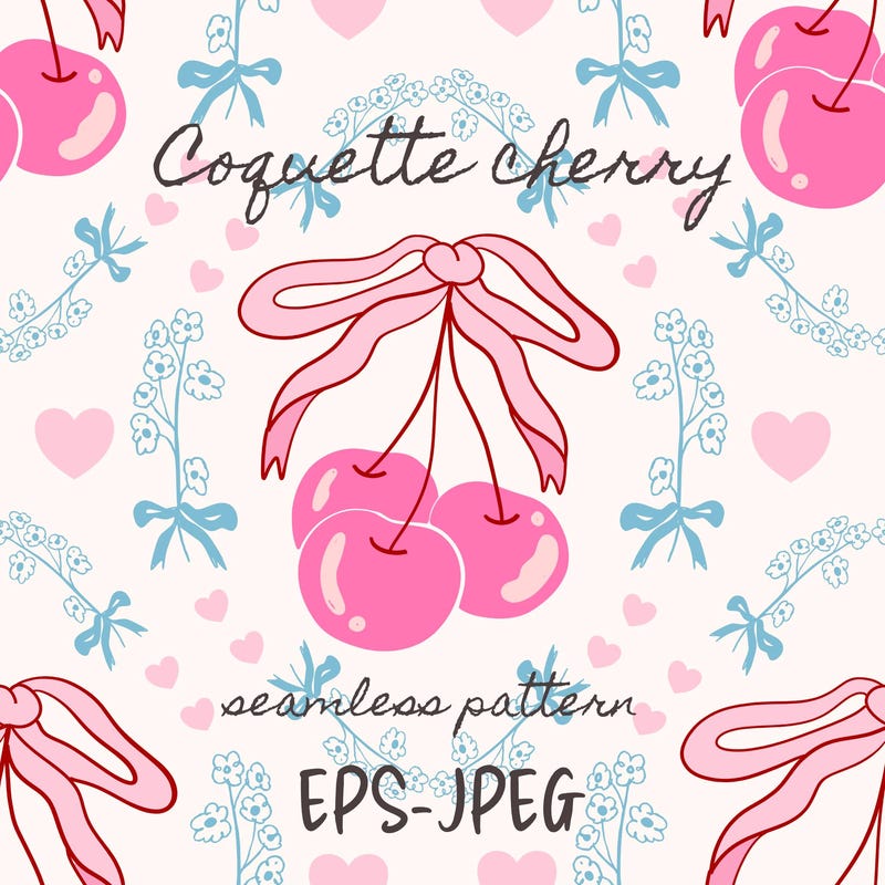 Cherry Bow Wallpaper - Etsy