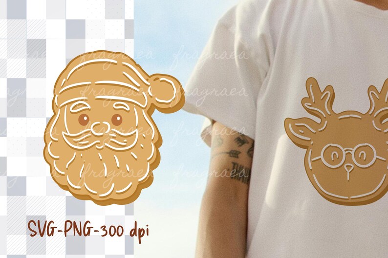 Gingerbread Christmas PNG Clipart: Hand-drawn Cookie Designs (digital ...