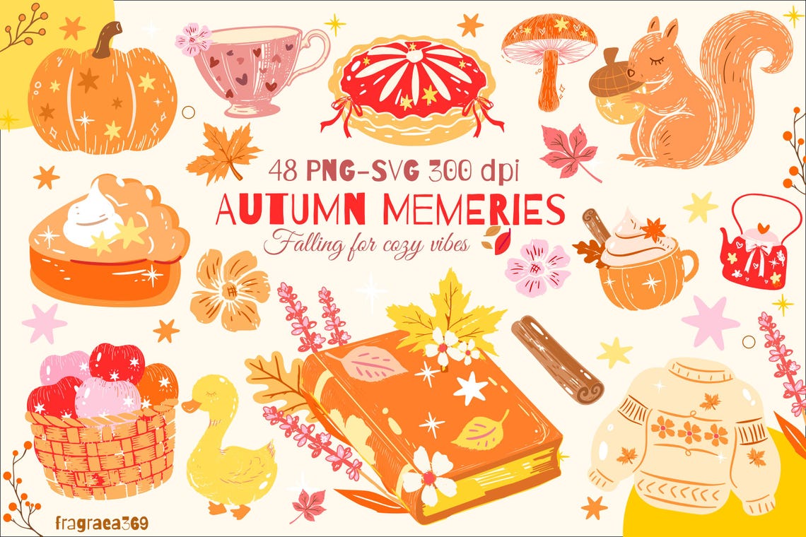 Pumpkin Spice Clipart, Coquette Pumpkins PNG, Falls Clipart, Autumn ...