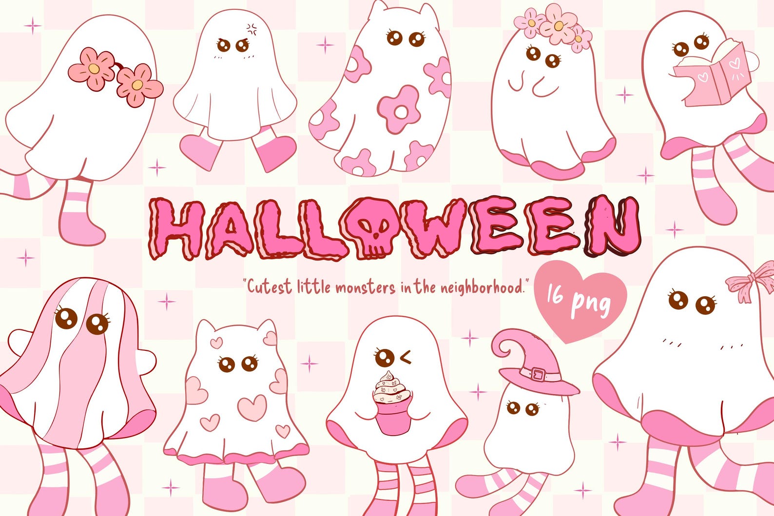 Pink Ghost Png, Groovy Halloween Clipart:, Cute Ghost Png, Halloween ...