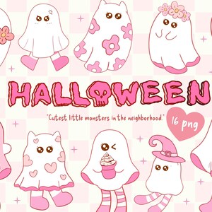 Pink Ghost Png, Groovy Halloween Clipart:, Cute Ghost Png, Halloween ...
