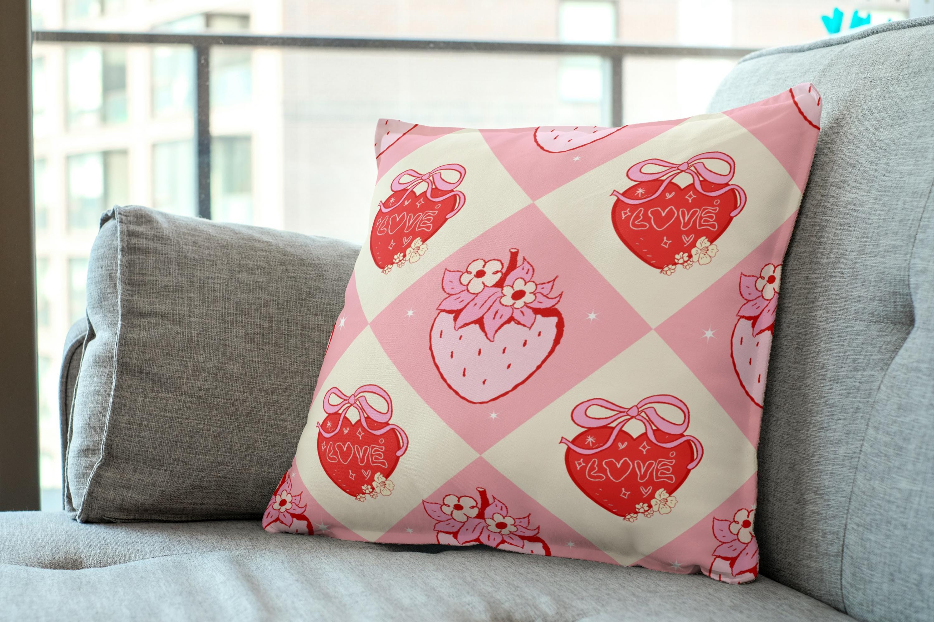 Retro Strawberry Pattern Seamless, Vintage Valentines Seamless, Hand ...