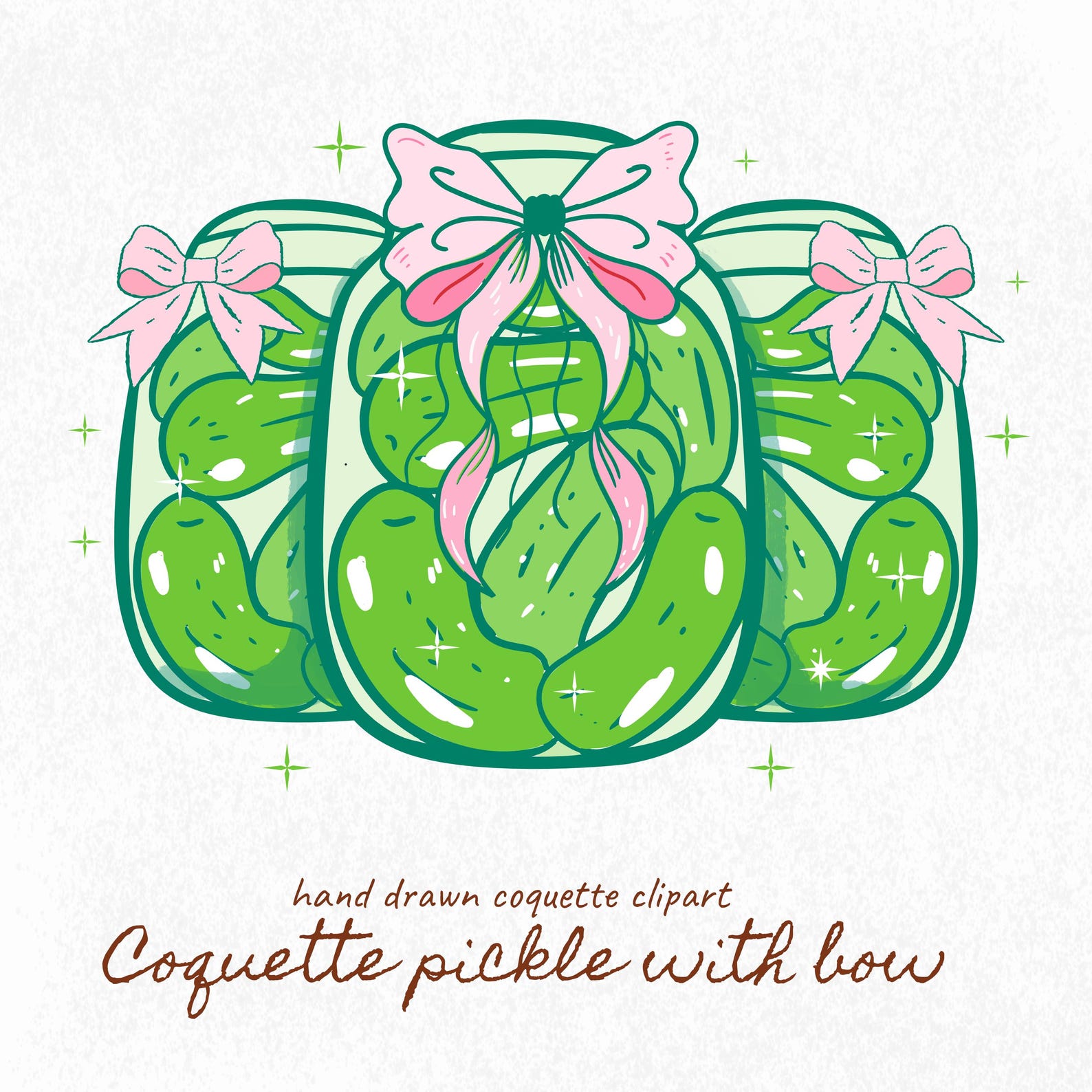 Coquette Pickle Jar PNG: Hand-drawn Clipart (digital File) - Etsy