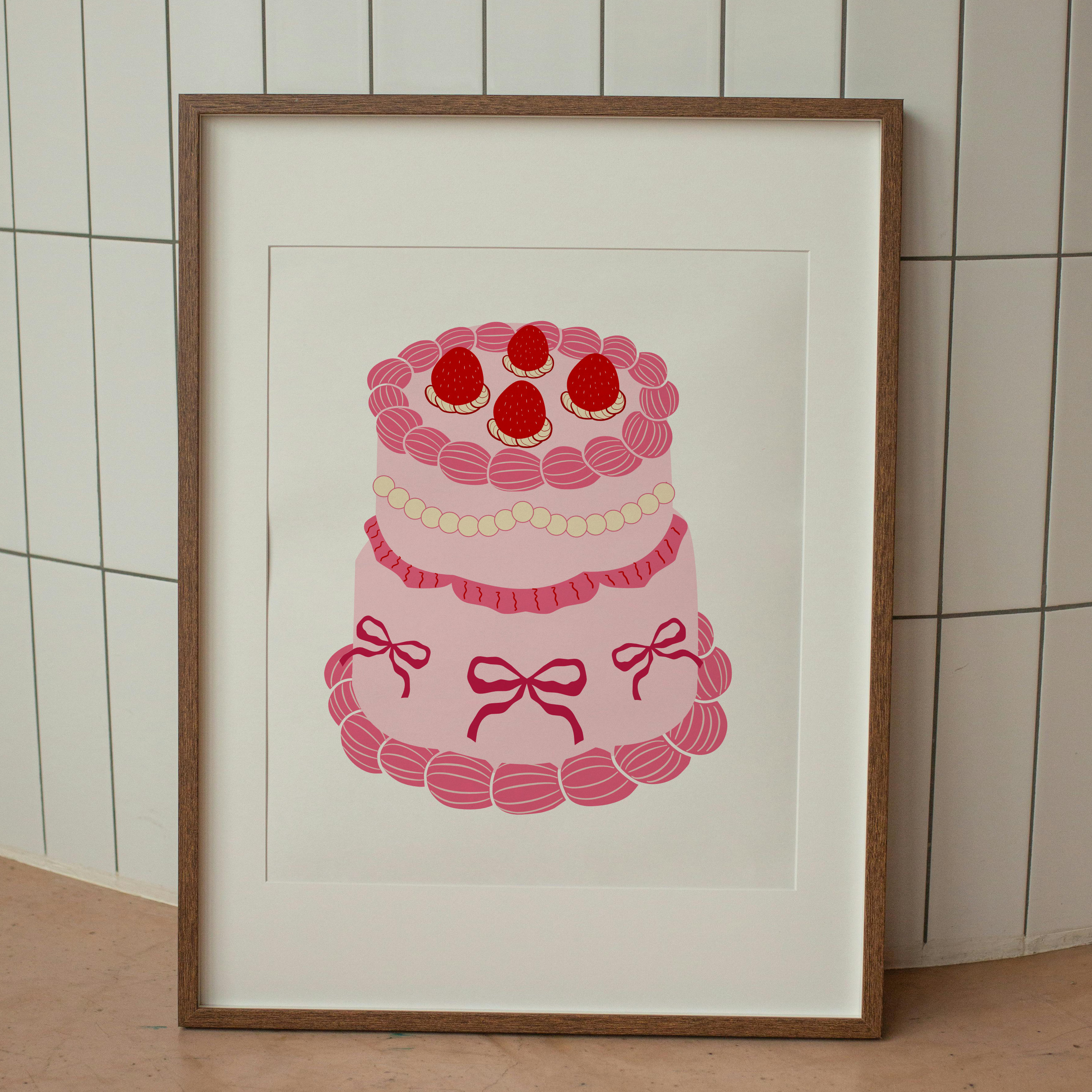 Vintage Cake Clipart: Retro Pink Heart Cakes,coquette Png (PNG, SVG ...