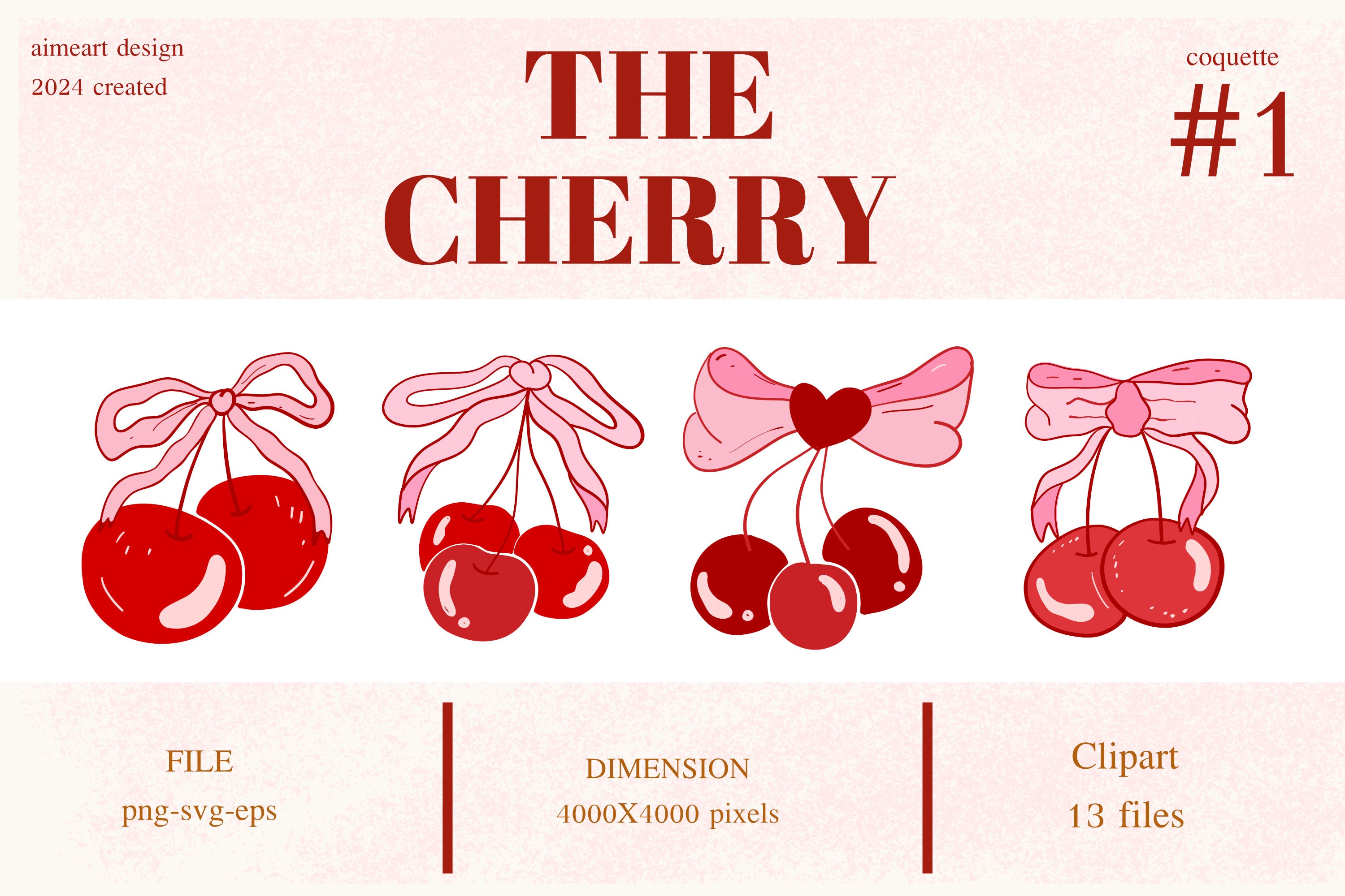 Coquette Cherry Clipart: Vintage Bow PNG, SVG (digital Download) - Etsy