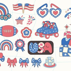 Retro 4th of July Clipart: Groovy Hippie PNG (digital) - Etsy