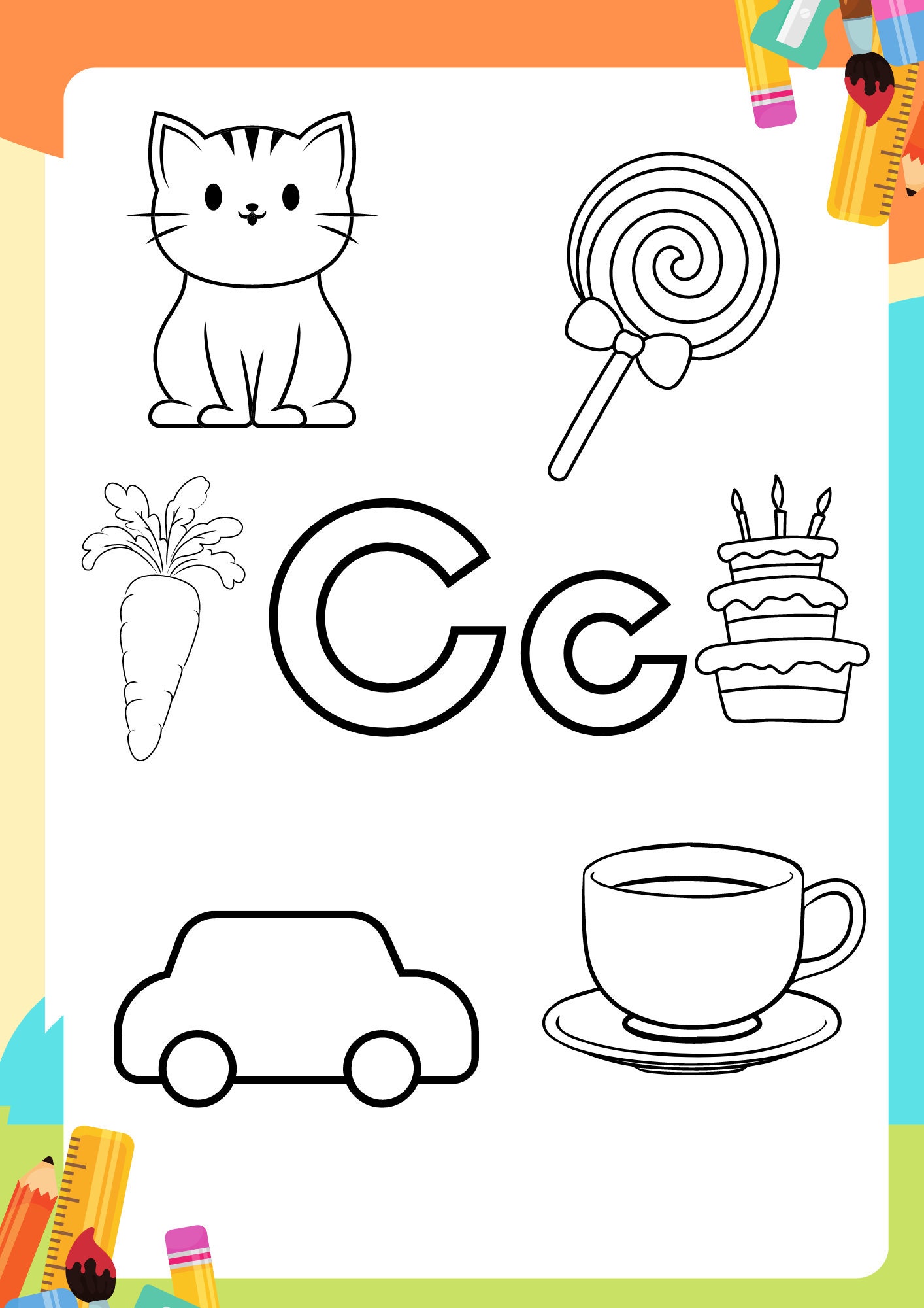 Alphabet Colouring in Sheets A to Z. (coloring In) Instant Digital ...