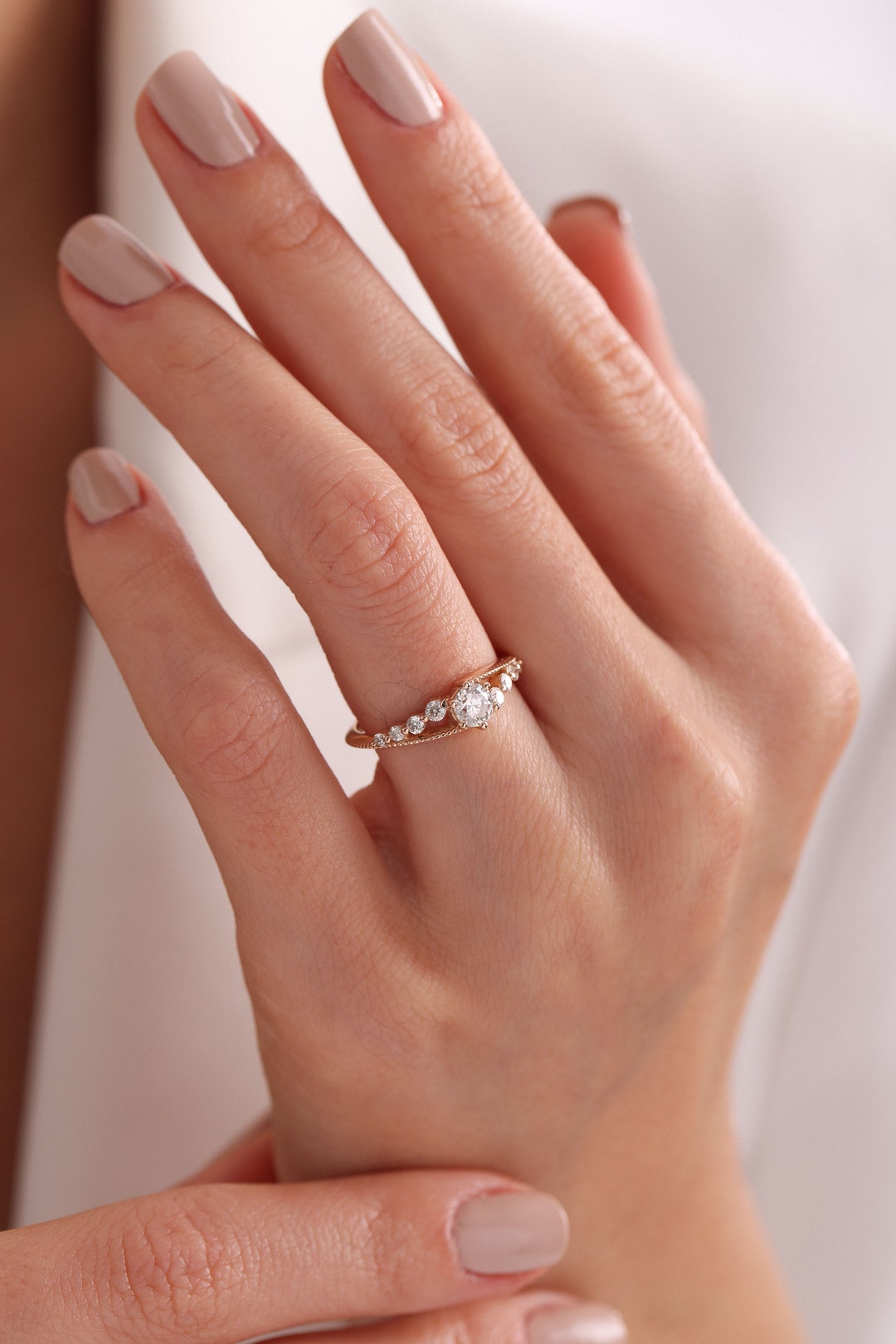 Gold Promise Ring Solid Dimond Ring Gifts for Women Rings for Women ...