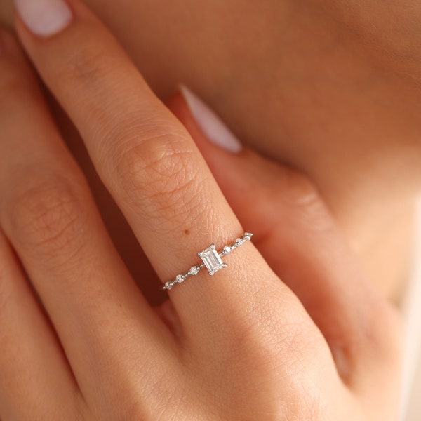 Unique Dainty Engagement Ring - Etsy