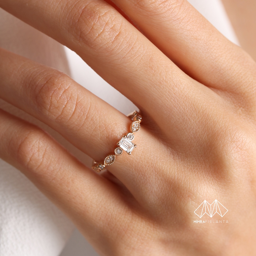 Diamond Ring Wedding Ring Delicate Ring Promise Ring for Her Gifts for ...