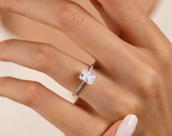 Dainty Diamond Engagement Ring Wedding Ring Couple Rings Delicate Ring ...