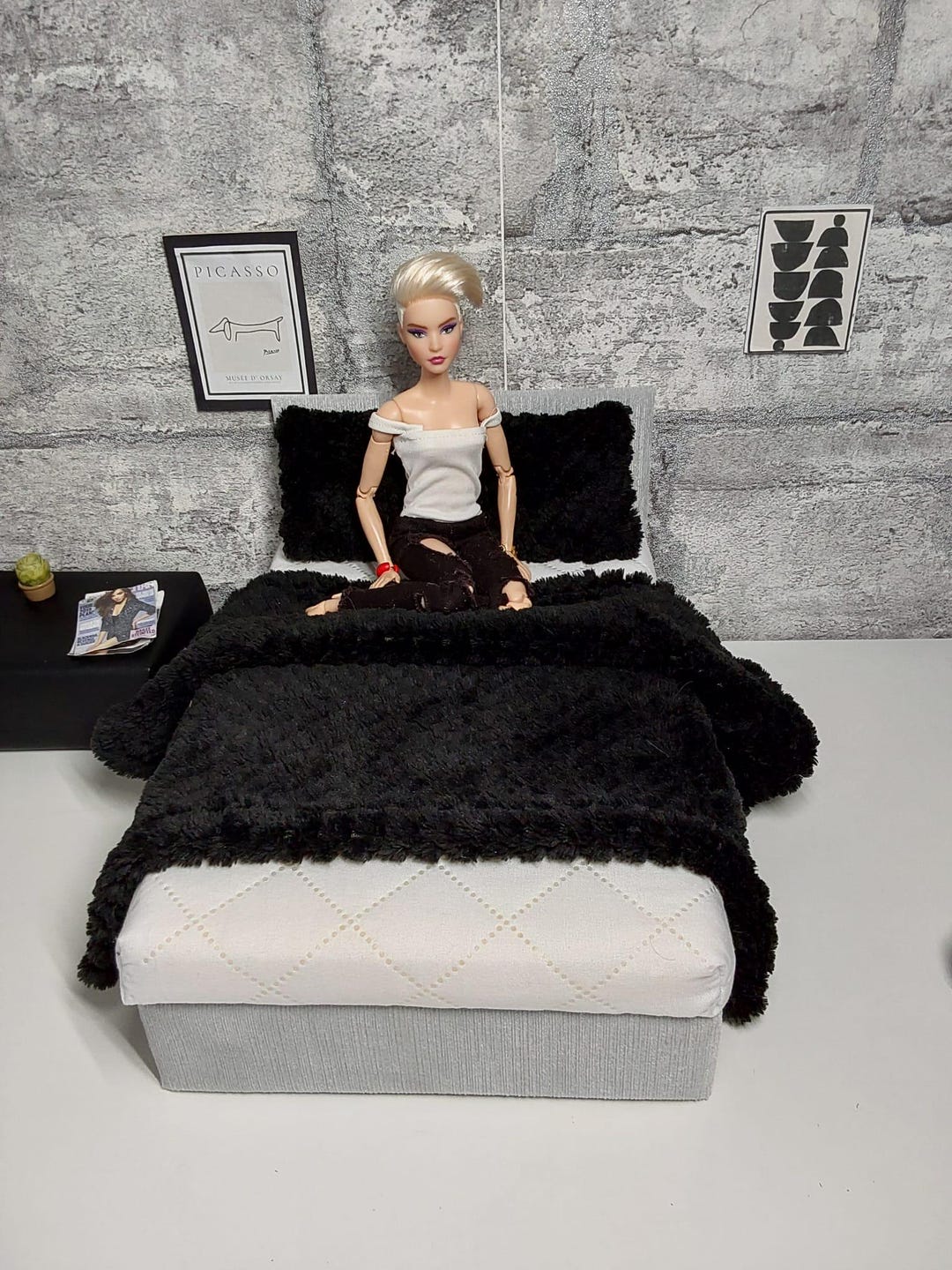 1/6 Scale Fashion Doll Size Plush Throw and Cushion Set for Dolls - Etsy