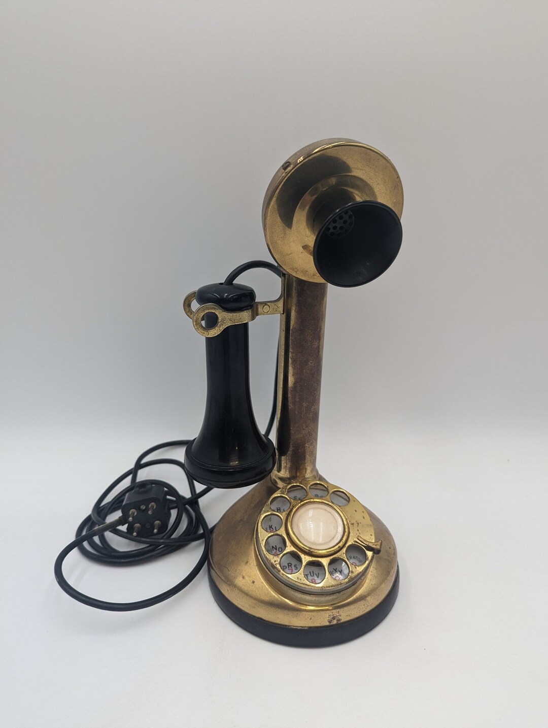 Vintage Brass Rotary Candlestick Phone Untested - Etsy