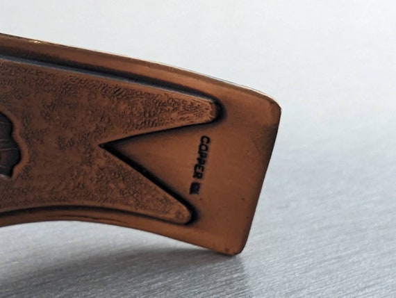 Copper Aztec Motif Storybook Cuff Bracelet - Gem