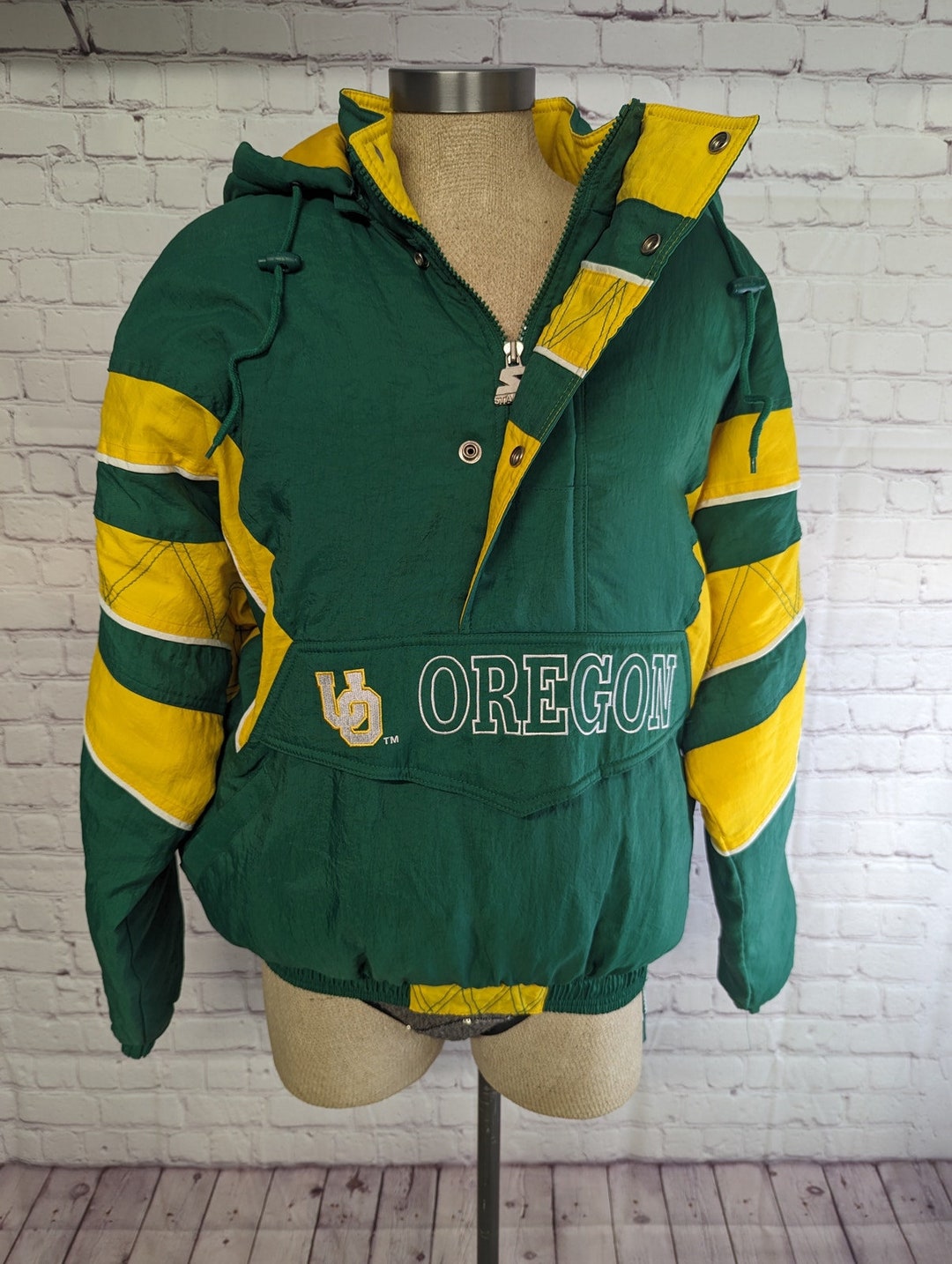 Vintage Oregon University OU Starter Puffer Jacket Half Zip Pullover ...