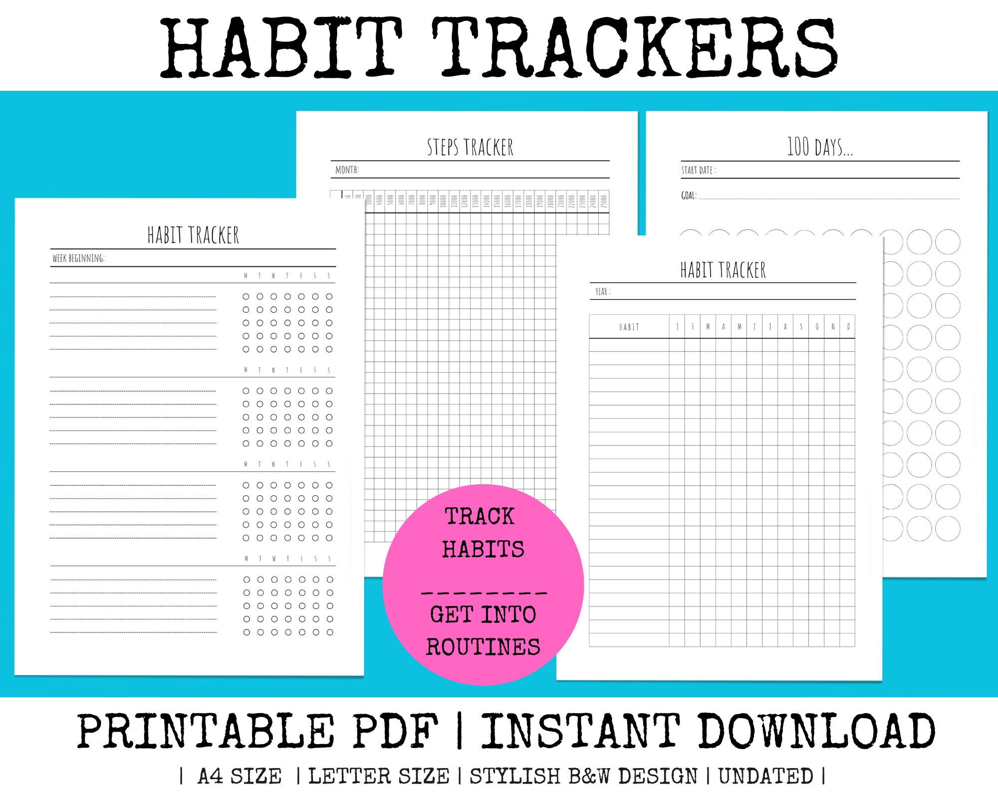 Habit Tracker Printable Habits and Routine Sheets Tracker Printable Pdf ...