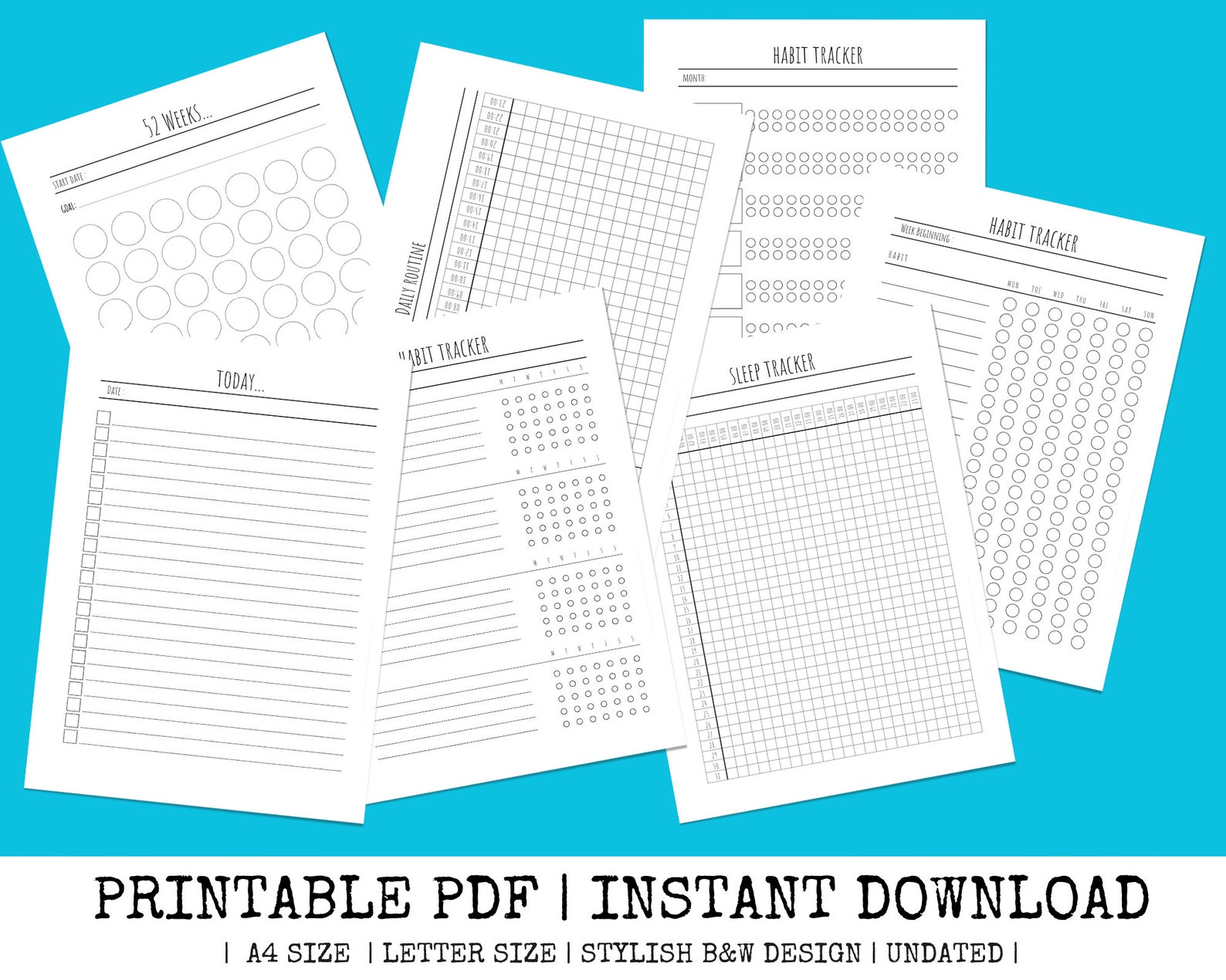 Habit Tracker Printable Habits and Routine Sheets Tracker Printable Pdf ...