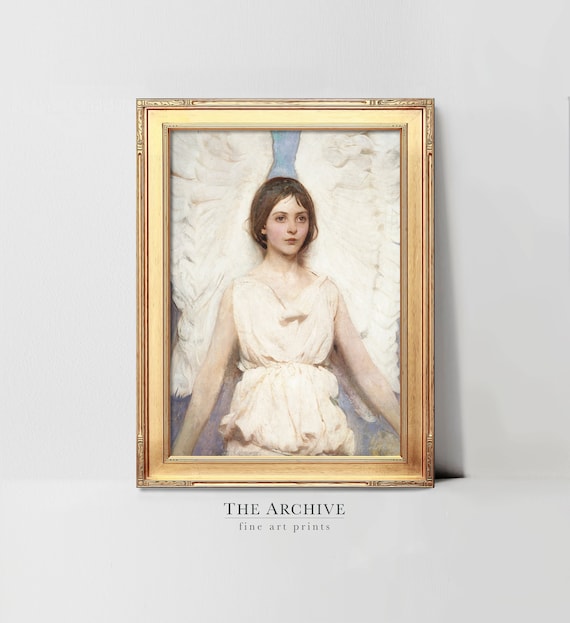 Classical Angel Portrait Vintage Antique Oil Painting - Etsy