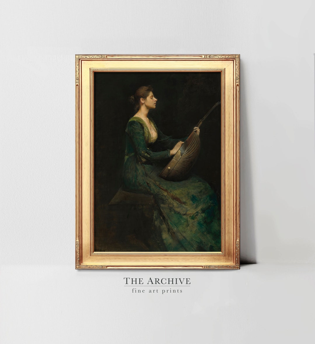 Lady With a Lute New England Folk Art by Thomas Dewing | Digital ...