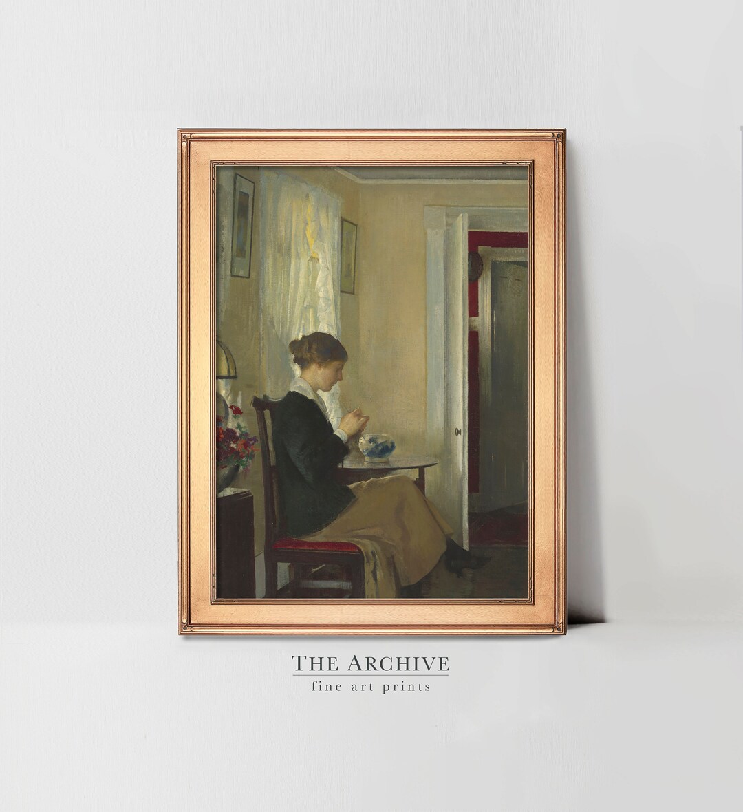 Knitting Lady Portrait by Edmund Tarbell | Digital Download Print Set ...