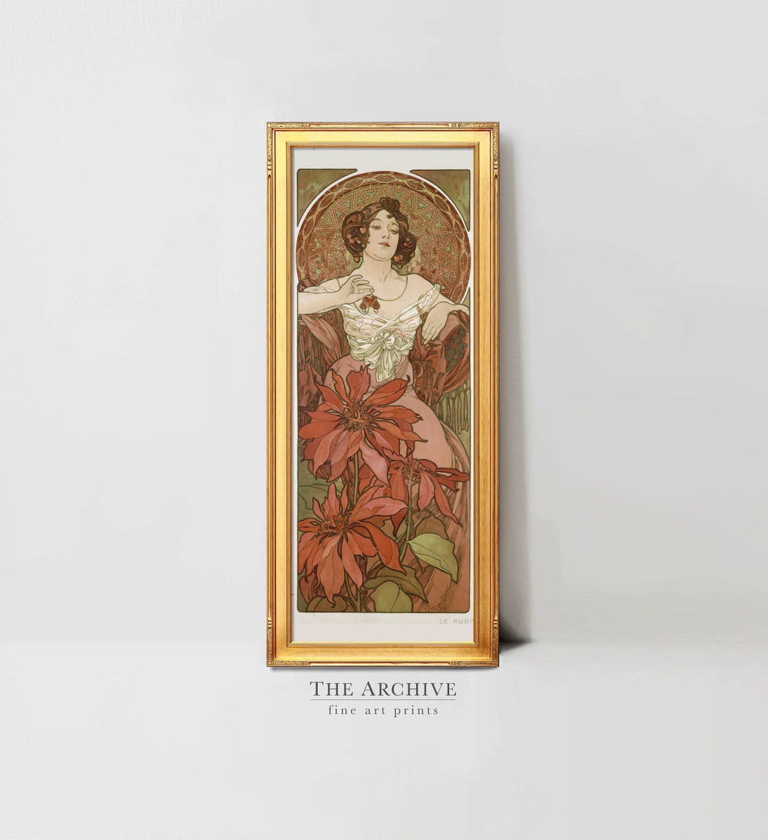 Ruby by Alphonse Mucha Print | Digital Download | Vintage Oil Painting ...
