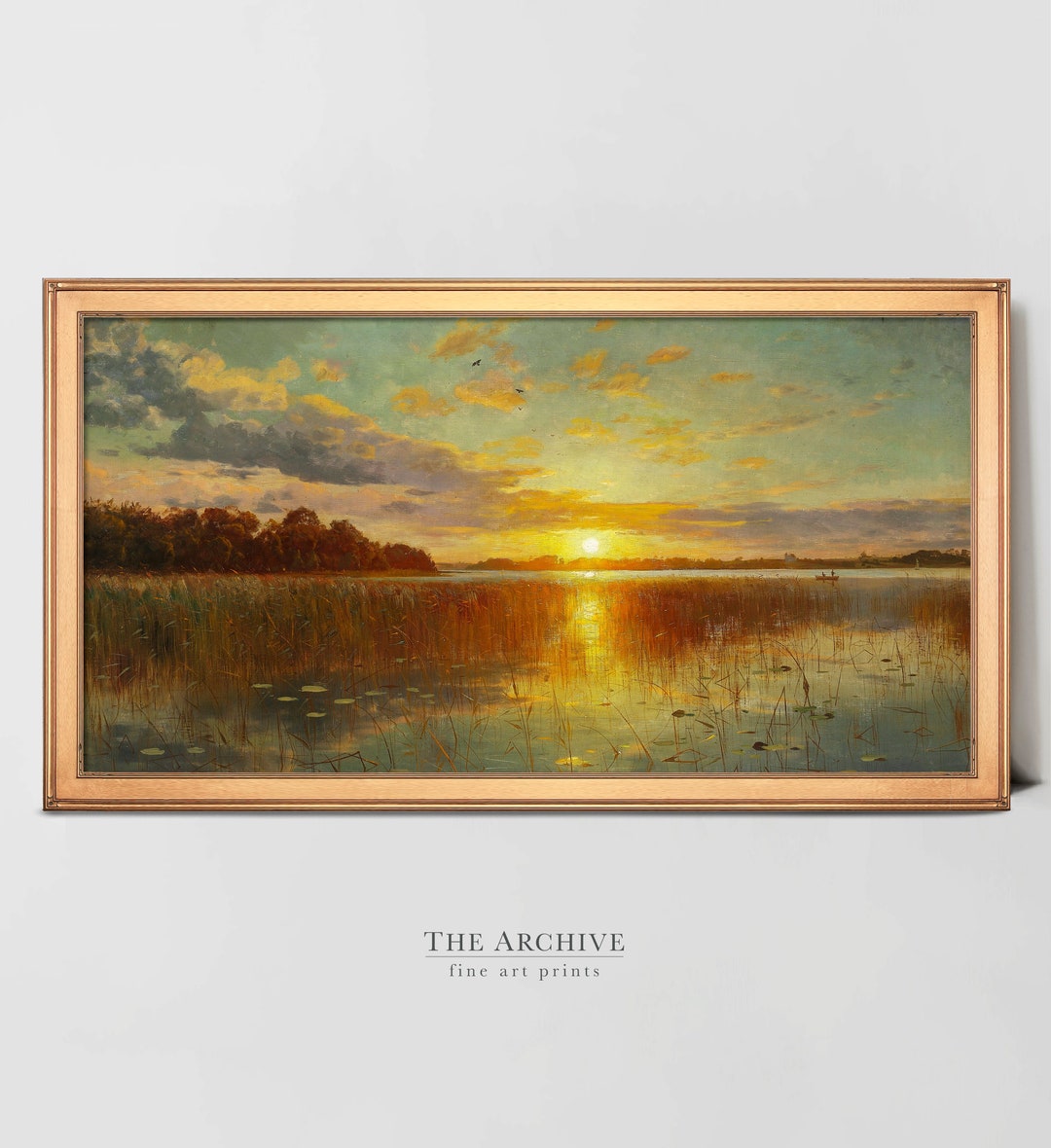 European Sunset Landscape Painting | Digital Art Print Set | Vintage ...