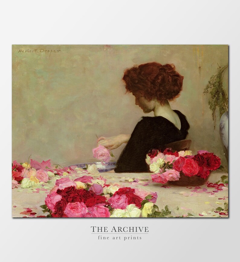 Roses Floral Lady Portrait Landscape | Digital Download Print Set ...