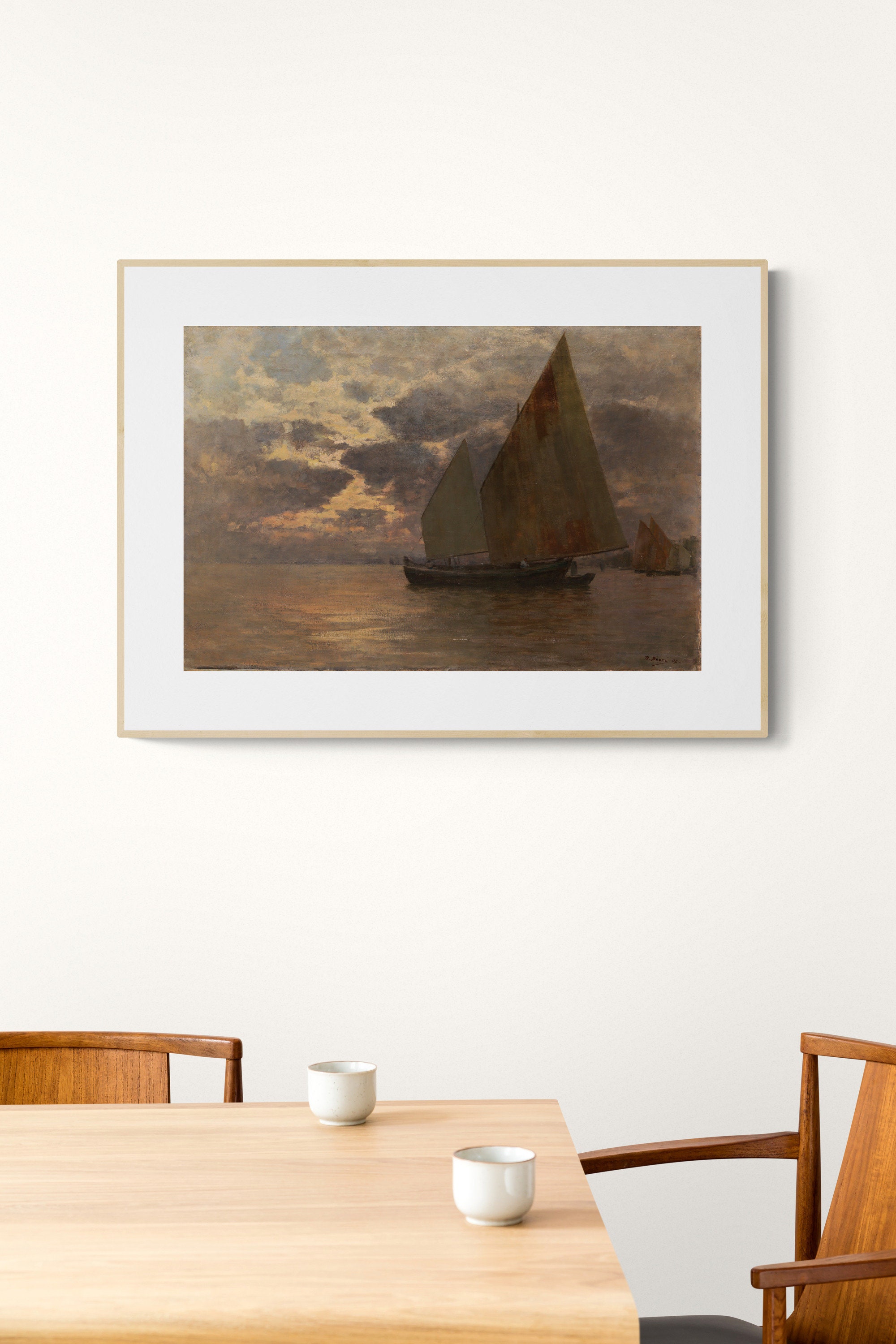 Italian Harbor Sunset Landscape | Classical Oil Painting Seascape ...