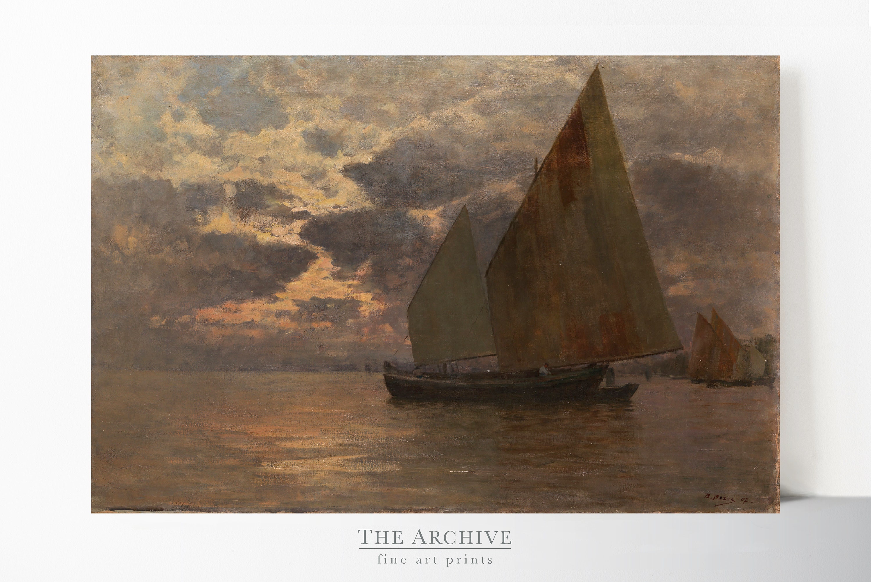 Italian Harbor Sunset Landscape | Classical Oil Painting Seascape ...
