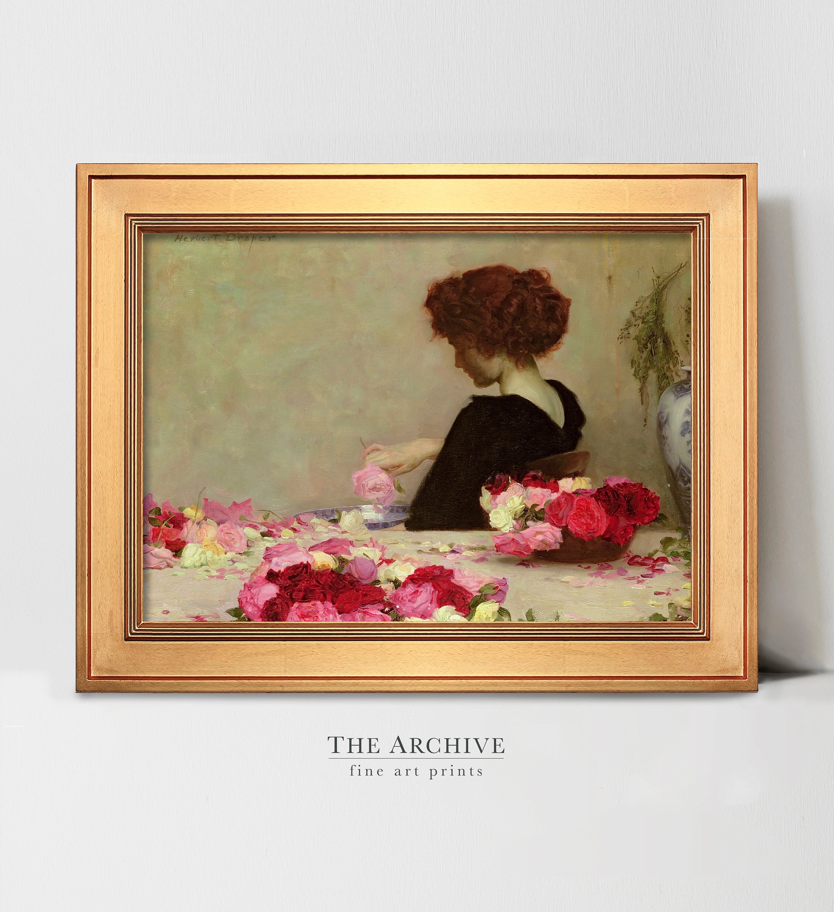 Roses Floral Lady Portrait Landscape | Digital Download Print Set ...