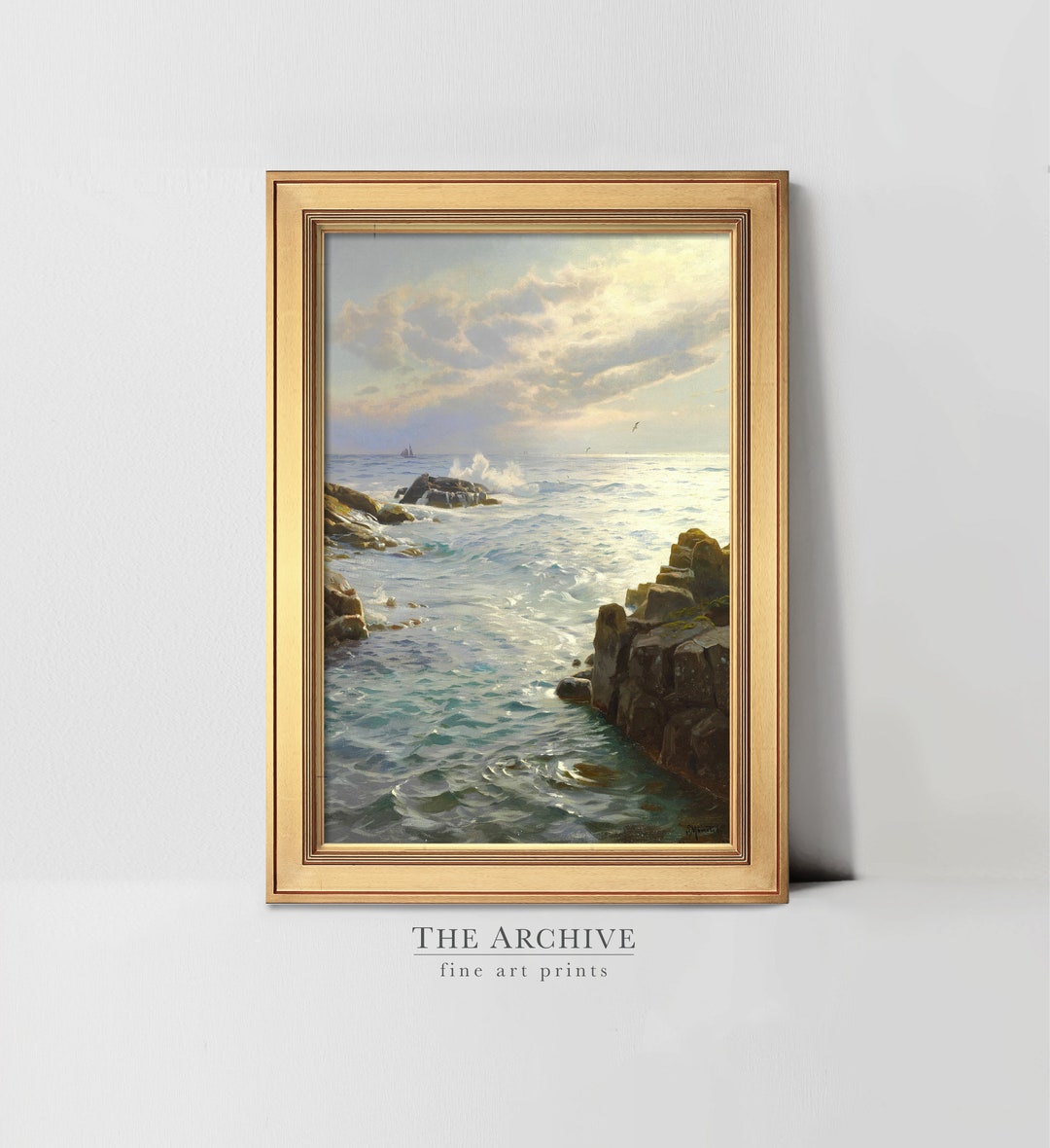European Seascape Painting | Digital Landscape Art Print Set | Vintage ...