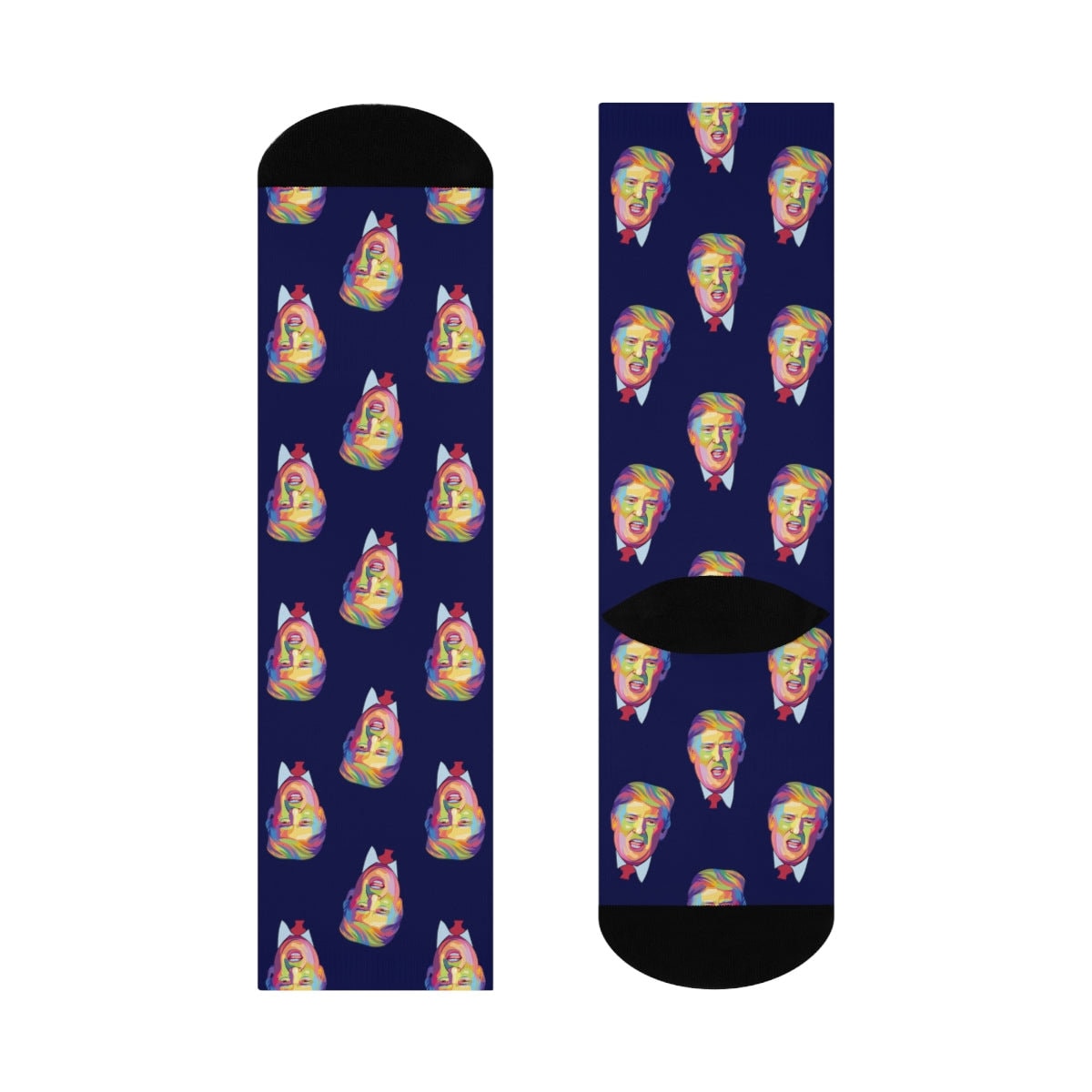 Trump Socks Donald Trump Pop Art on Navy MAGA Republican UNISEX Crew ...