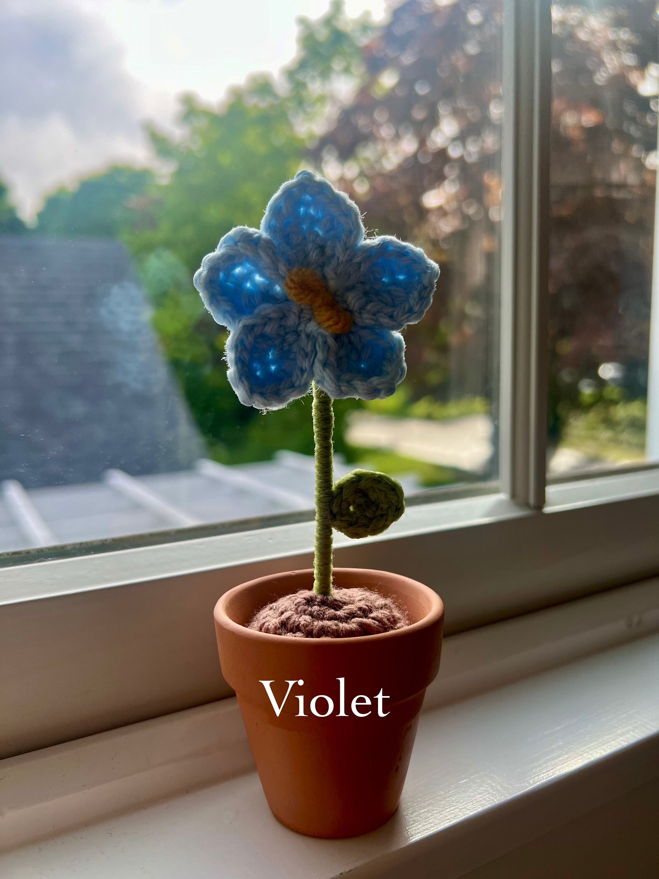 Crochet Potted Flower Decoration, Small Cute Plant Gift, Handmade ...