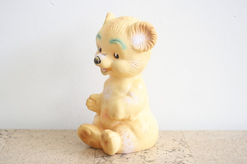 Vintage Big Rubber Squeaky Teddy Bear 20 Cm From the Sixties - Etsy