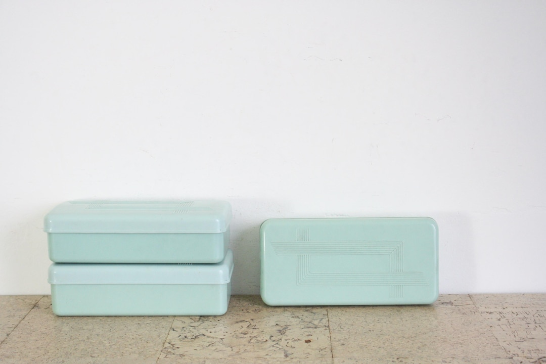 Three Vintage Plastic Storage Containers for Sewing Utensils From the ...