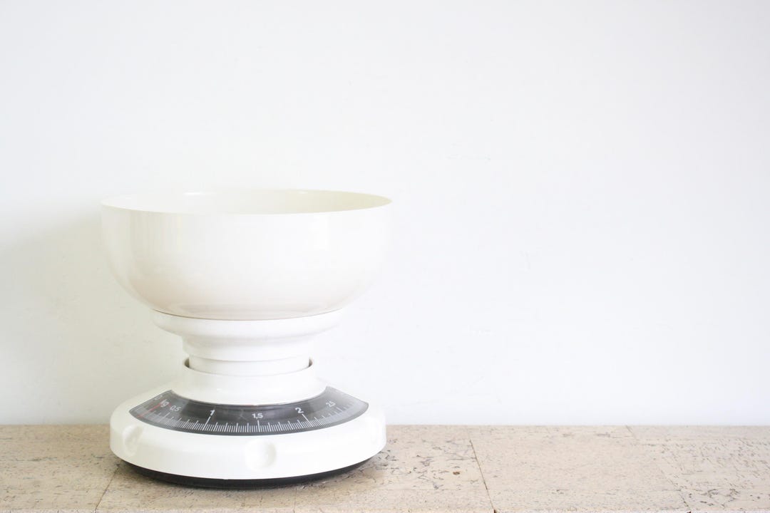 Vintage White Plastic Space Age Kitchen Scale From the Seventies or ...