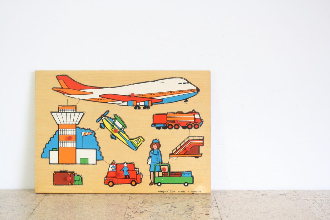 Wooden Airport Puzzle From Simplex Toys, Made in Holland - Etsy
