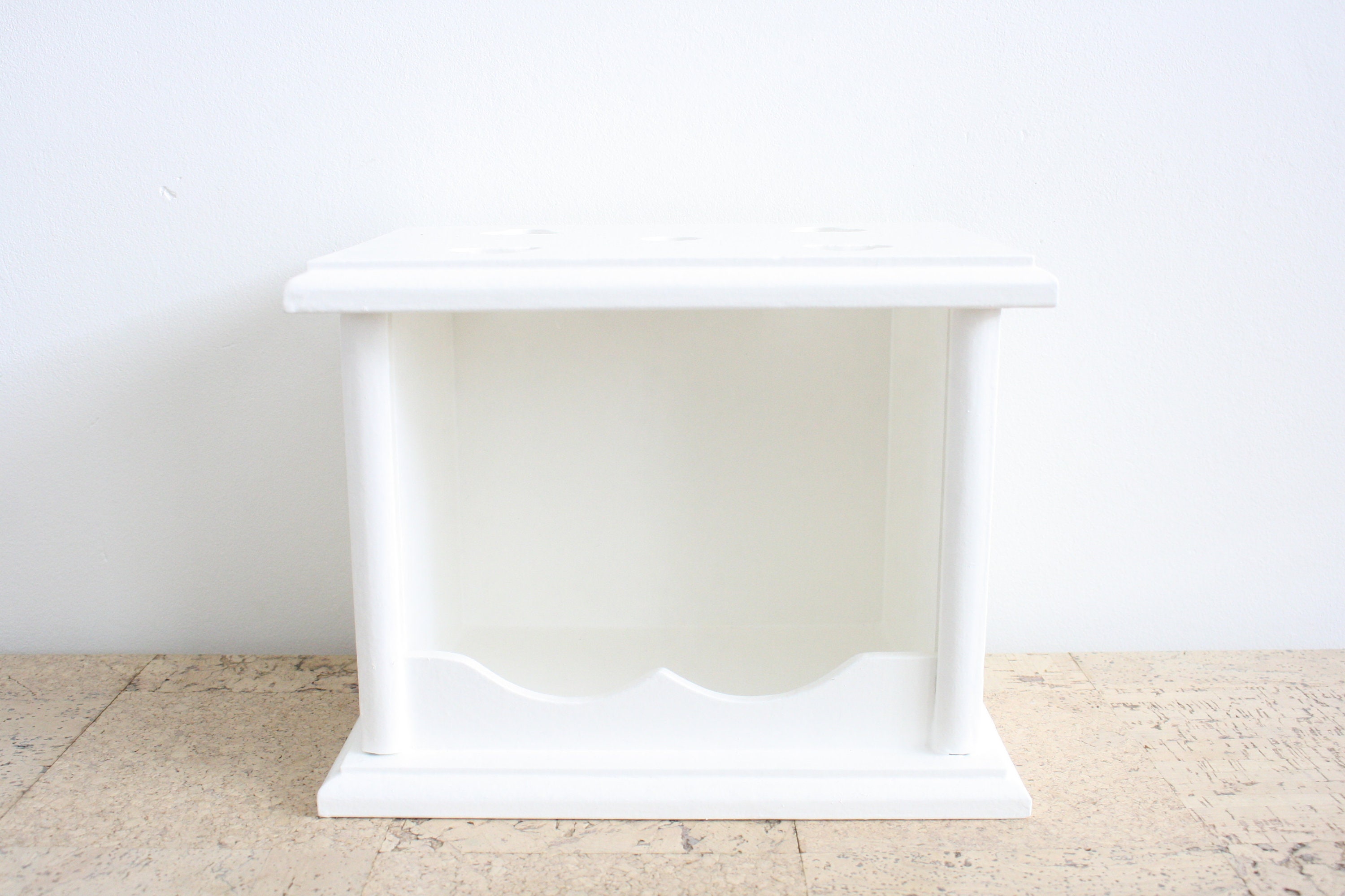 Vintage White Wooden Foot Stove / Plant Table / Foot Stool - Etsy